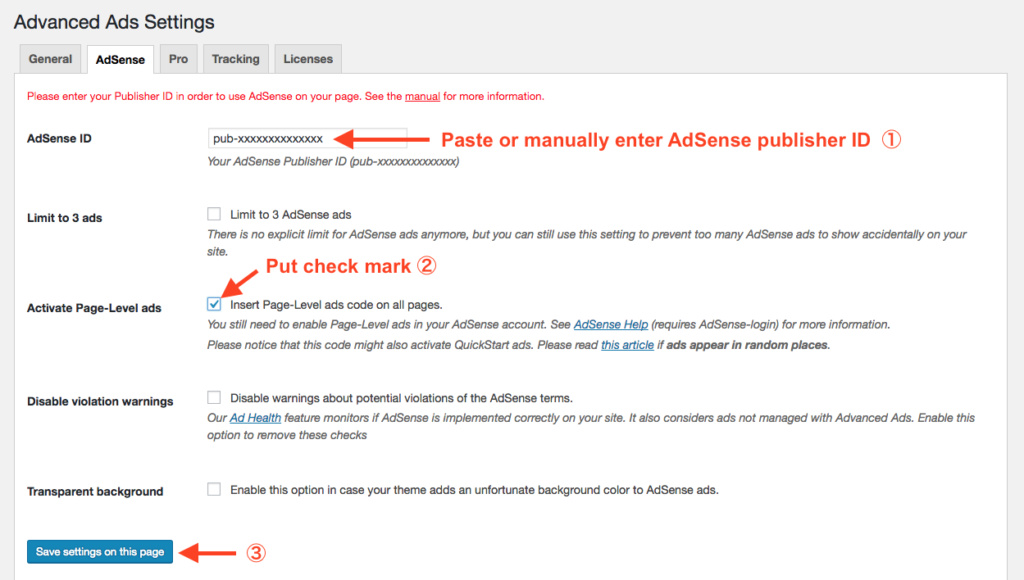 How to set up AdSense Page-level ads on WordPress site using Advanced ...